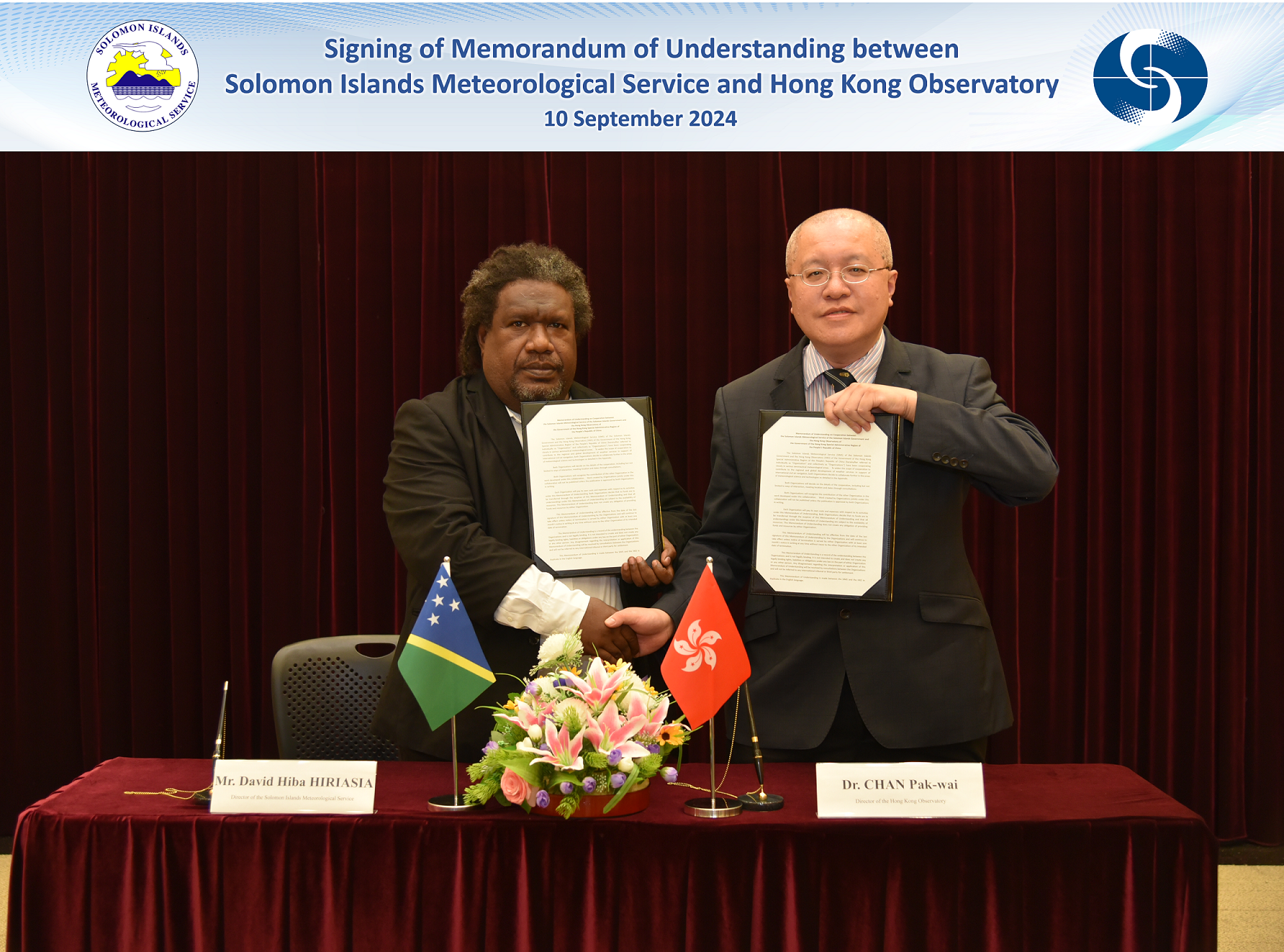 The Observatory and Solomon Islands Meteorological Service signed an ...