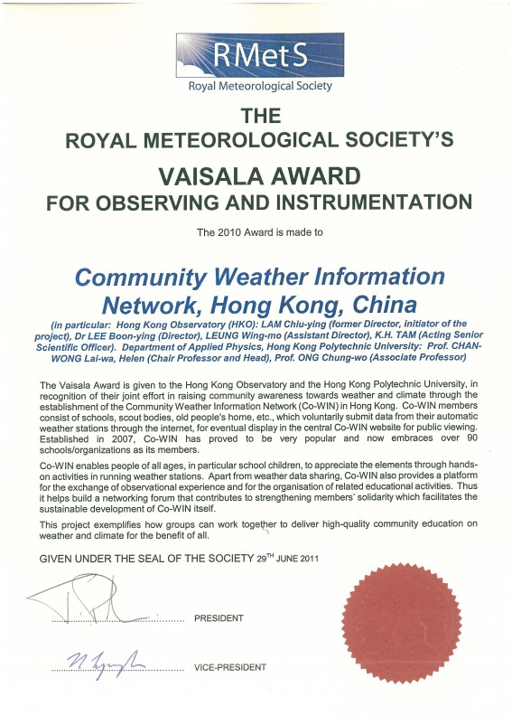 Community Weather Information Network wins Royal Meteorological Society ...