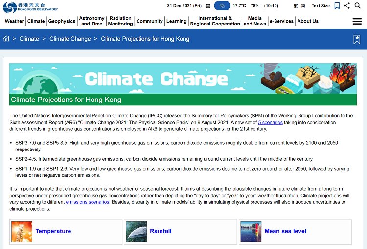 Update Of Climate Projections For Hong Kong Webpages Hong Kong
