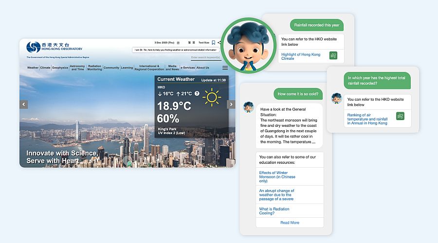 “Dr Tin” Chatbot Service launched on the HKO website｜Hong Kong ...