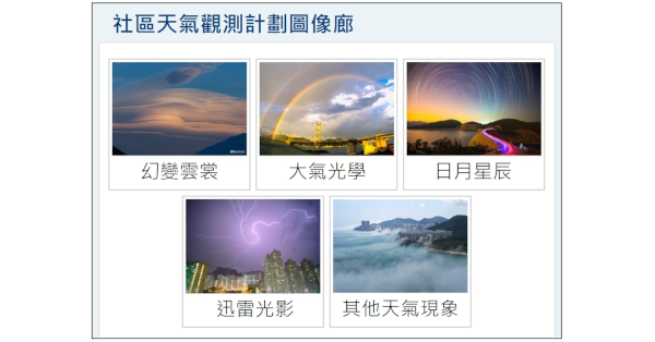 社區天氣觀測計劃圖像廊｜香港天文台(HKO)｜社區天氣觀測計劃
